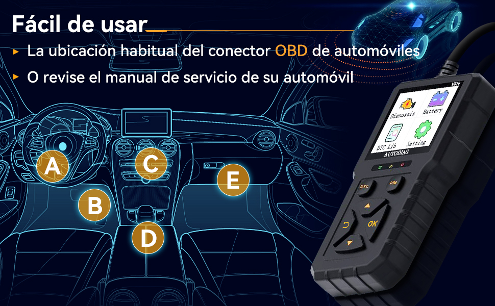 SAFONUS Escáner OBD2 V619, Escáner automotriz Profesional, Lector de códigos Universal ...