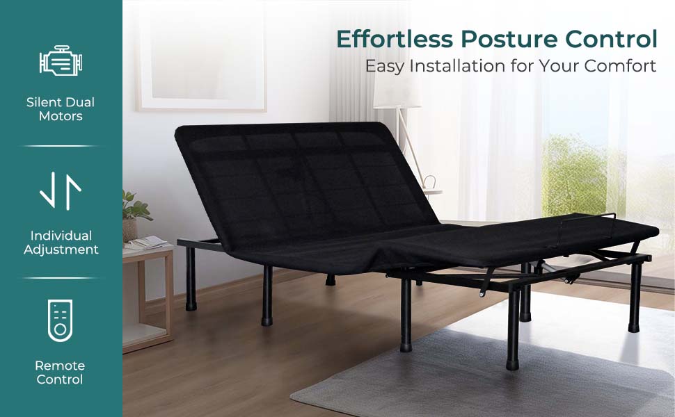 Amazon.com: Tatub Queen Adjustable Bed Frame with Head and Foot Incline, Electric Adjustable Bed ...
