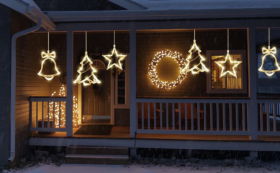 Amazon.com: LYUBASA Timer 3Pcs Christmas Window Lights Decorations ...