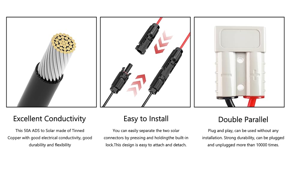 Amazon.com: Magiktech Solar Panel Charge Cable Compatible with Anderson SB50 Connector 50A for ...