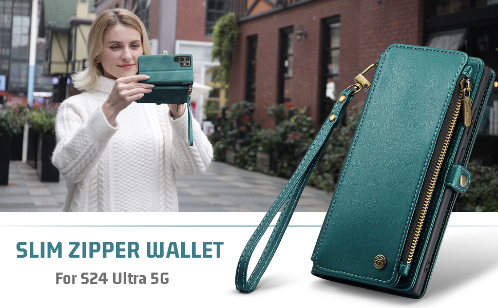 Amazon.com: Defencase for Samsung Galaxy S24 Ultra Case, RFID Blocking Galaxy S24 Ultra Wallet ...