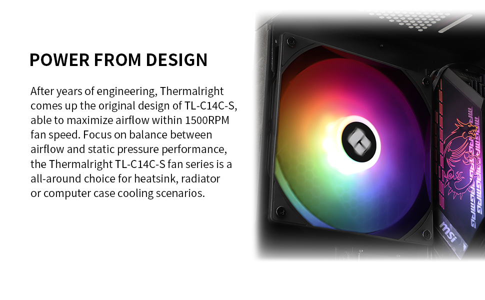 Amazon.com: Thermalright TL-C14C-S X3 CPU Fan, 140mm ARGB Case Cooler, 4pin PWM Silent Computer ...
