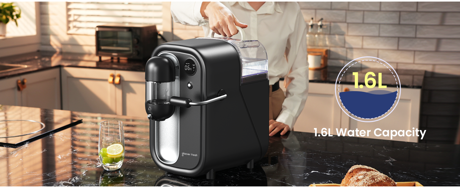 Amazon.com: GLACIER FRESH Electric Sparkling Water Maker with LED Display, Cold Soda Maker for ...