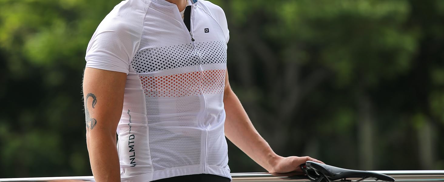 Amazon.com : LAMEDA Men's Cycling Jersey Breathable Lightweight Short Sleeve Elastic Pro Road ...