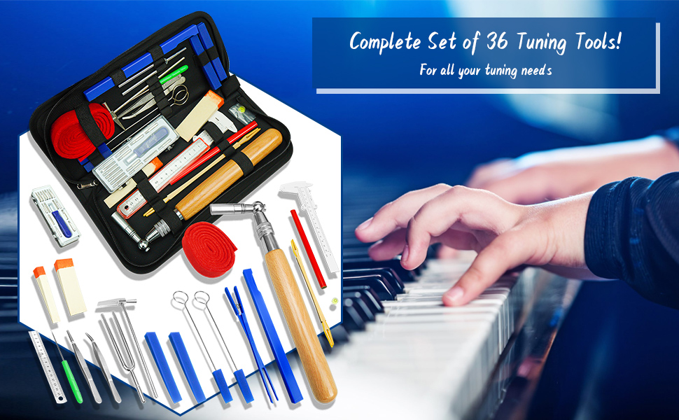 Amazon.com: 36 Pcs Professional Piano Tuning Kit, Piano Tuner Tool Set with Piano Tuning Hammer ...