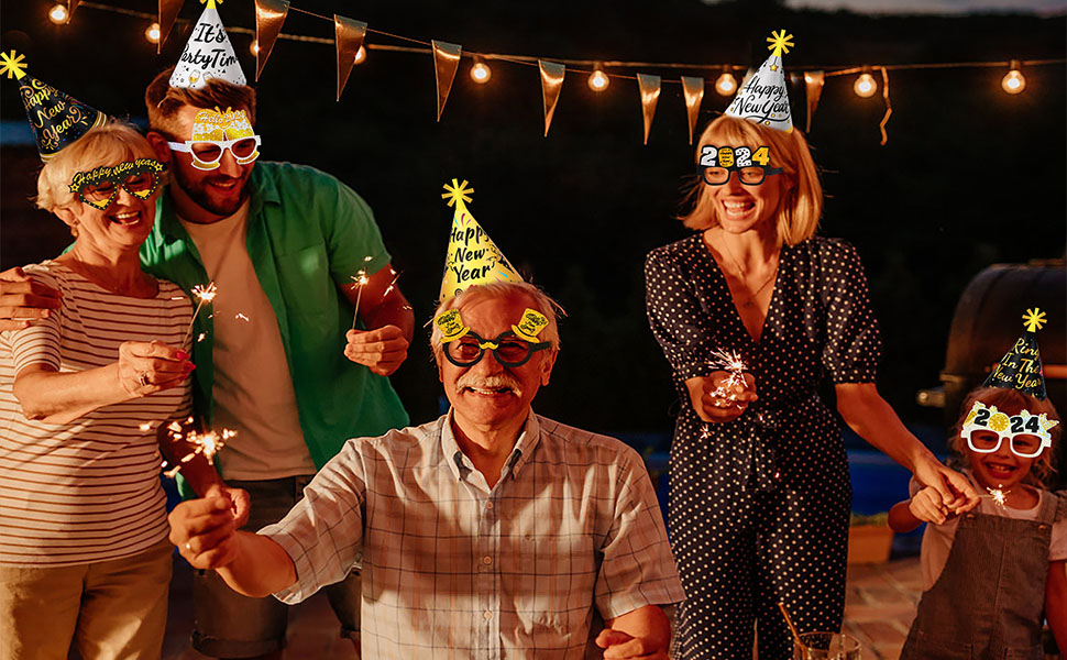 DPKOW 2025 Capodanno Articoli per Feste Decorazioni Capodanno Accessori Kit 2025 Carta Cono ...