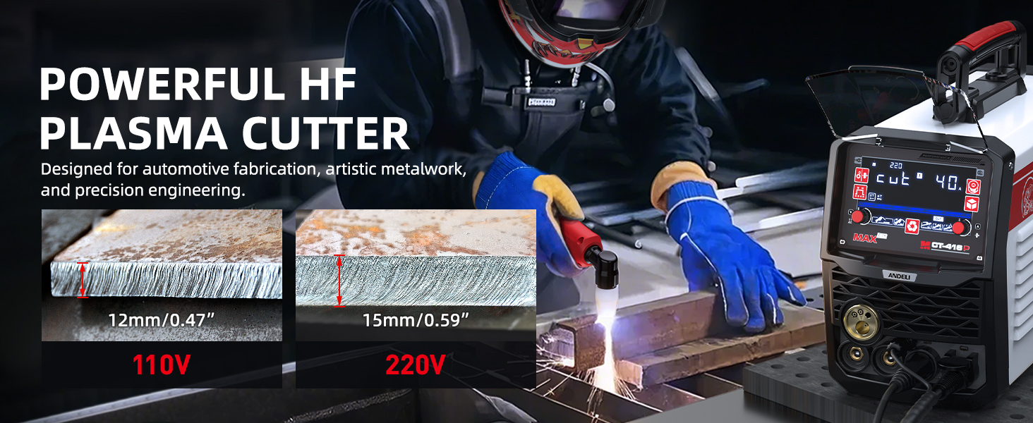 ANDELI Plasma Cutter Welder Combo 160Amp Pulse MIG/HF TIG/HF Cut/Stick/Flux Core 6-in 1 Multi ...