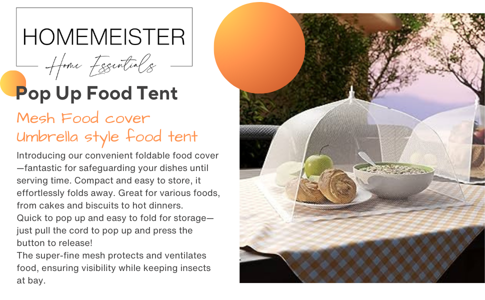 Mesh Food Cover Tent Umbrella, Food Dome, 30cm (11.8") Pop Up Nets for Protecting Food at ...