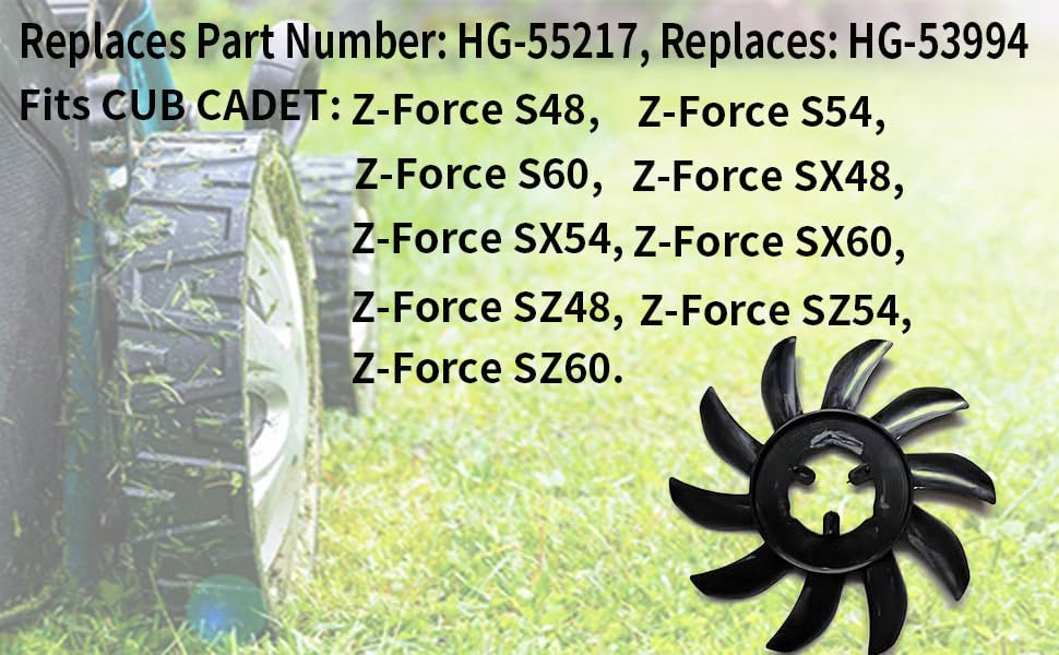 Amazon.com : Duheri 55217 7" 10 Blade Hydro Gear Mower Transmission Fan Fits Cub Cadet Zero-Turn ...