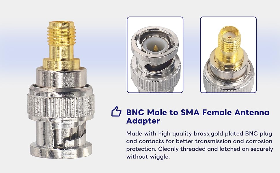 Amazon.com: Boobrie 2-Pack SMA Female to BNC Male Adapter SMA to BNC RF Coaxial Connector Male ...
