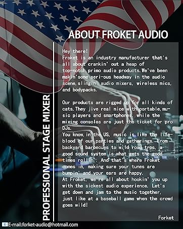 Amazon.com: FROKET Pro DJ Mixer 8-Channel Audio Console - Bluetooth/USB ...