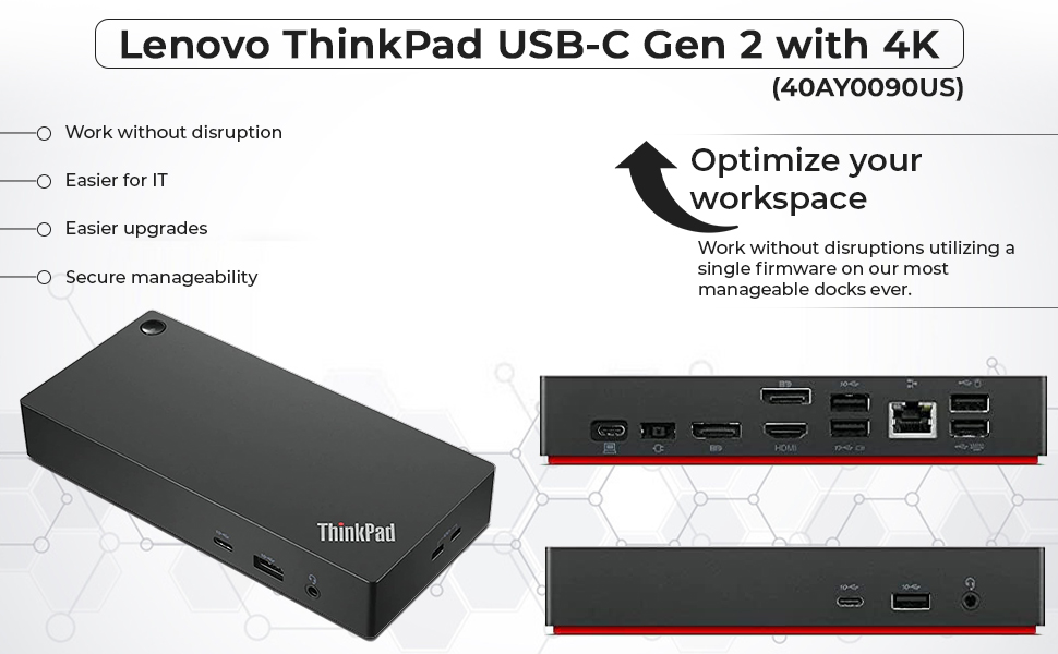 40ay0090us Lenovo Thinkpad Docking Station Dual Monitor Bundle Lenovo Docking