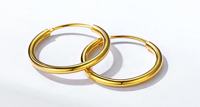 Amazon | [ChicSilver] フープピアス レディース シルバー925 リングピアス シンプル 大きめ おしゃれ アクセサリー | ピアス 通販