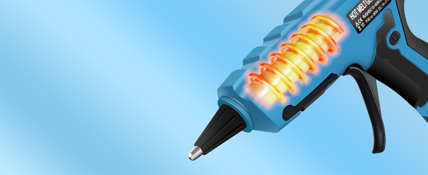 Amazon | Ansodo グルーガン 充電式 90S急速加熱 7mmグルーガン コードレス 耐熱性ホットメルト接着剤ガン 1500mAhバッテリー×1個付き 従来の18～21Vバッテリー ...