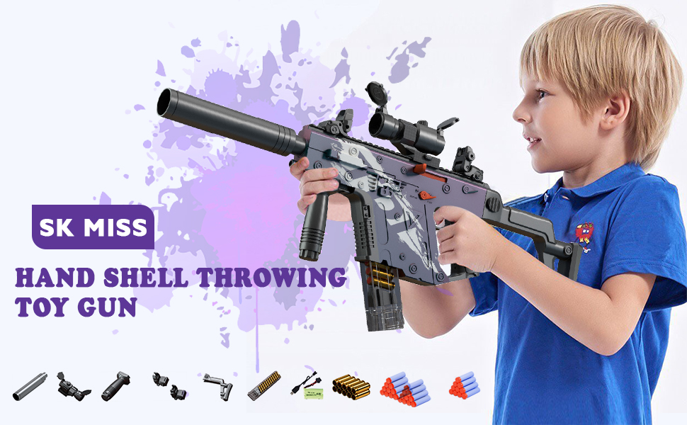 Pistola de Juguete Blaster Electricas, Automatica 2 en 1 Modos Blasters Pistola de Espuma ...