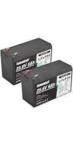 Amazon.com: Talentcell 24V 6Ah LiFePO4 Battery Pack LF8011, 25.6V 153.6Wh Deep Cycle ...