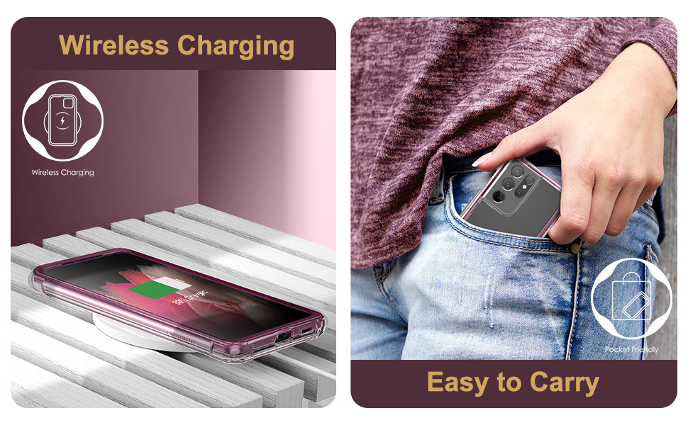 Amazon.com: SURITCH for Samsung Galaxy S21 Ultra Clear Case 6.8" (Only), [Built-in Screen ...