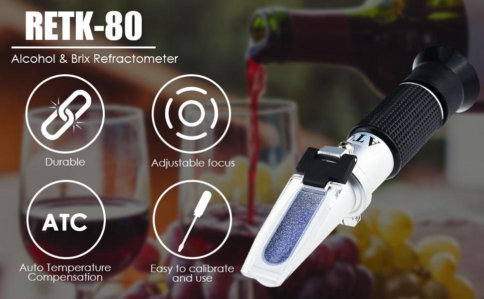 Amazon.com: Brix Refractometer with ATC, Dual Scale-Specific Gravity of 0-40% Brix & 0-25% vol ...