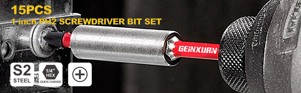 Geinxurn Impact Tough #1 Phillips 1 in. Insert Driver Bits,50Pack PH1 Screwdriver Bits Set with ...