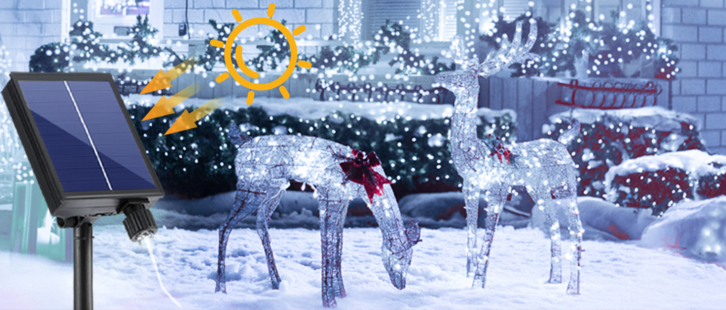 Solar Icicle Lights Outdoor Decorations - 56Ft 506 LED Icicle Christmas ...