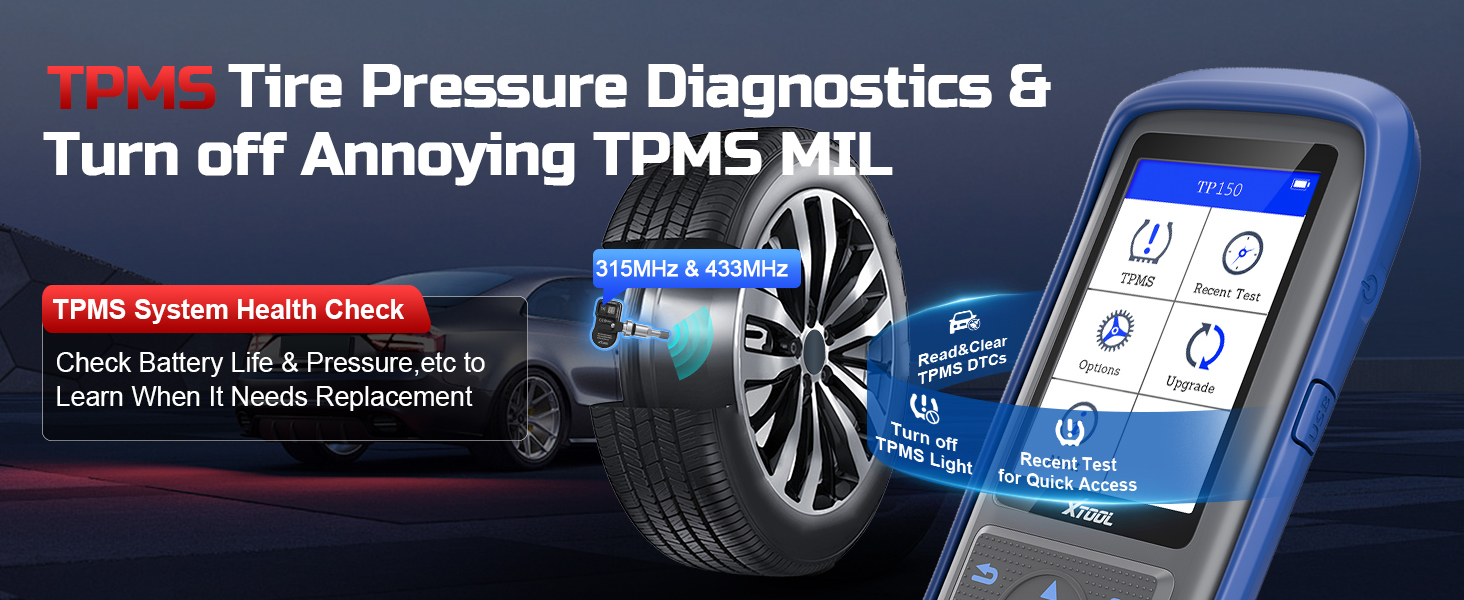 Amazon.com: XTOOL TP150 TPMS Programming Tool, Universal TPMS Relearn ...
