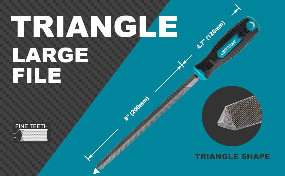 LIBRATON 8-Inch Triangle Metal File, Metal File Tool, High Carbon Steel ...