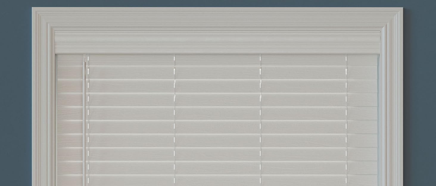 Amazon.com: 2.5 Inch Cordless Faux Wood Blind, 39.75" W x 48" L - White ...