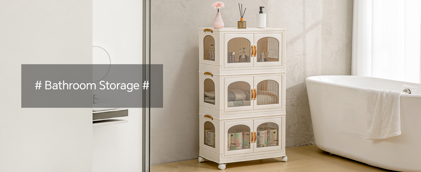 Amazon.com - Homeforce Collapsible Storage Bins with Wheels and Lid - 3 ...