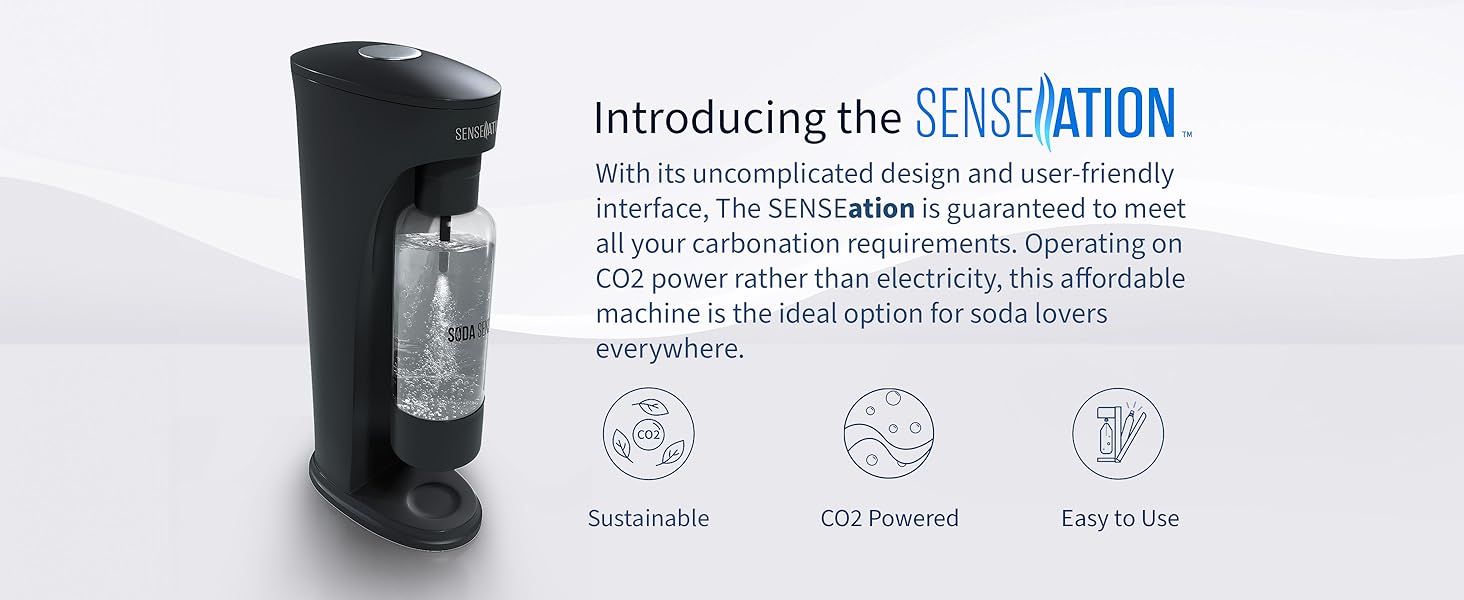 Amazon.com: Soda Sense SENSEation Sparkling Water Maker Bundle, Includes Machine, 1 Threaded CO2 ...