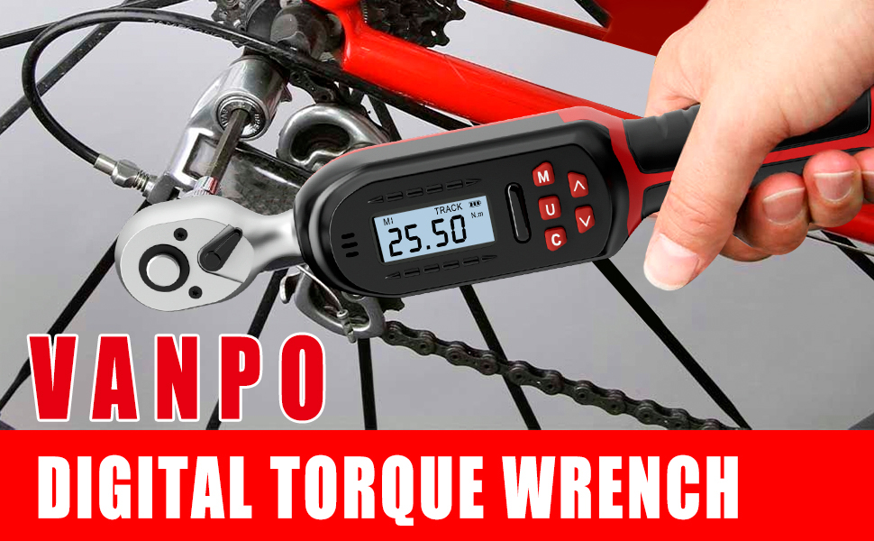 VANPO 1/4-Inch Drive Digital Torque Wrench, 1.1-22.1 Ft-lbs/1.5-30Nm, ±2% High Accuracy Small ...