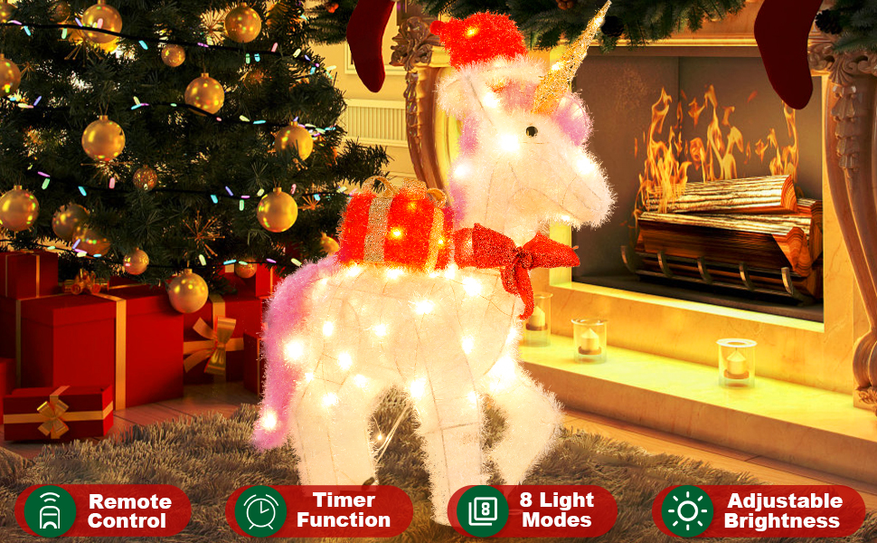 Amazon.com: OHOBOX 25 Inch Lighted Outdoor Christmas Decorations - Battery Operated Pre-lit ...