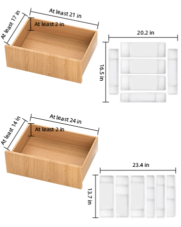 Amazon.com: Pluspace Desk Drawer Organizer Tray 4 PCS Plastic Office ...