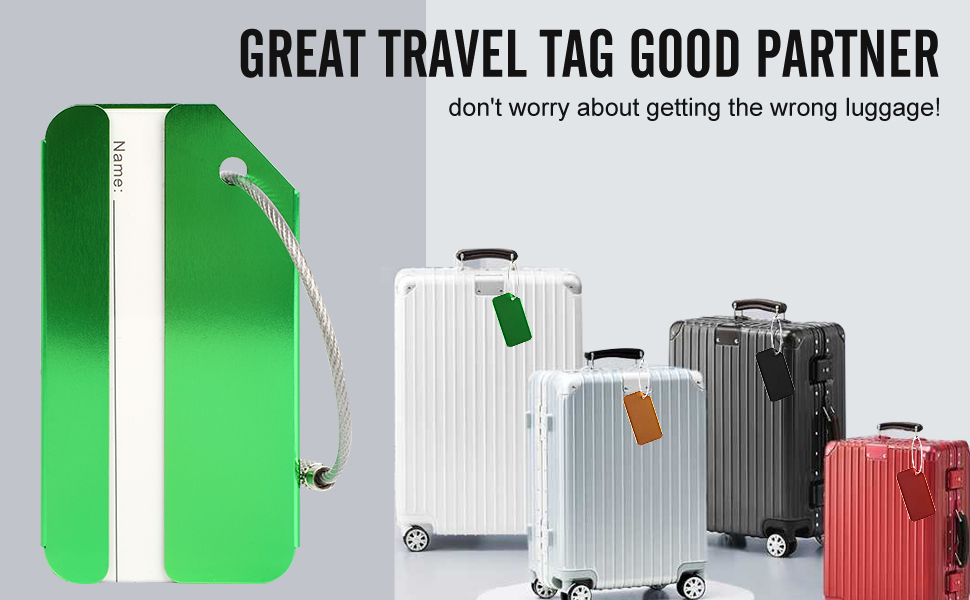 6 Pack Metal Luggage Tags for Suitcases, Waterproof Suitcase Tags for Travel Luggage Bag ...