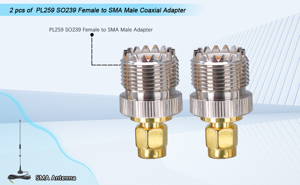 SMA to PL259 Adapter TUOLNK SMA Male to UHF PL-259 Female Coax Connector for CB Radio Antenna ...