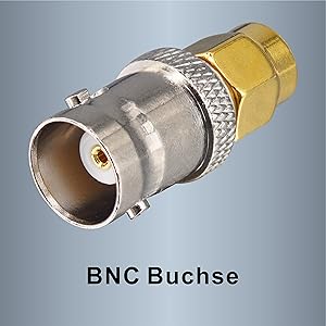 Boobrie BNC SMA Koax Anschluss 2 Stück SMA Stecker auf BNC Buchse Koaxialstecker Verlustarmer ...
