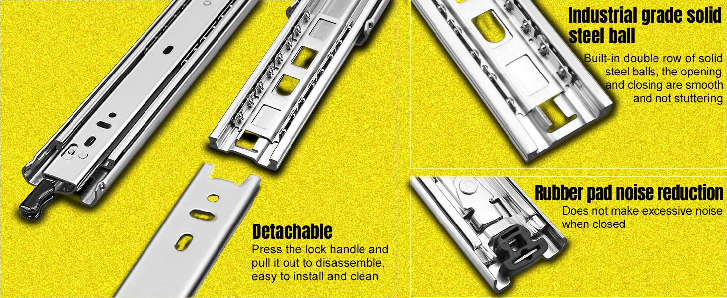 HLC Heavy Duty Locking Drawer Slides 28 Inch 1 Pair Full Extension ...