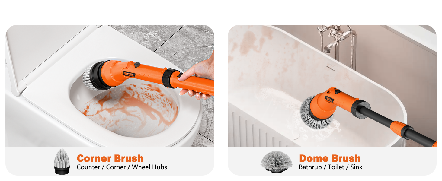 Amazon.com: 2 Battery Electric Spin Scrubber, 1000RPM Cordless Cleaning ...