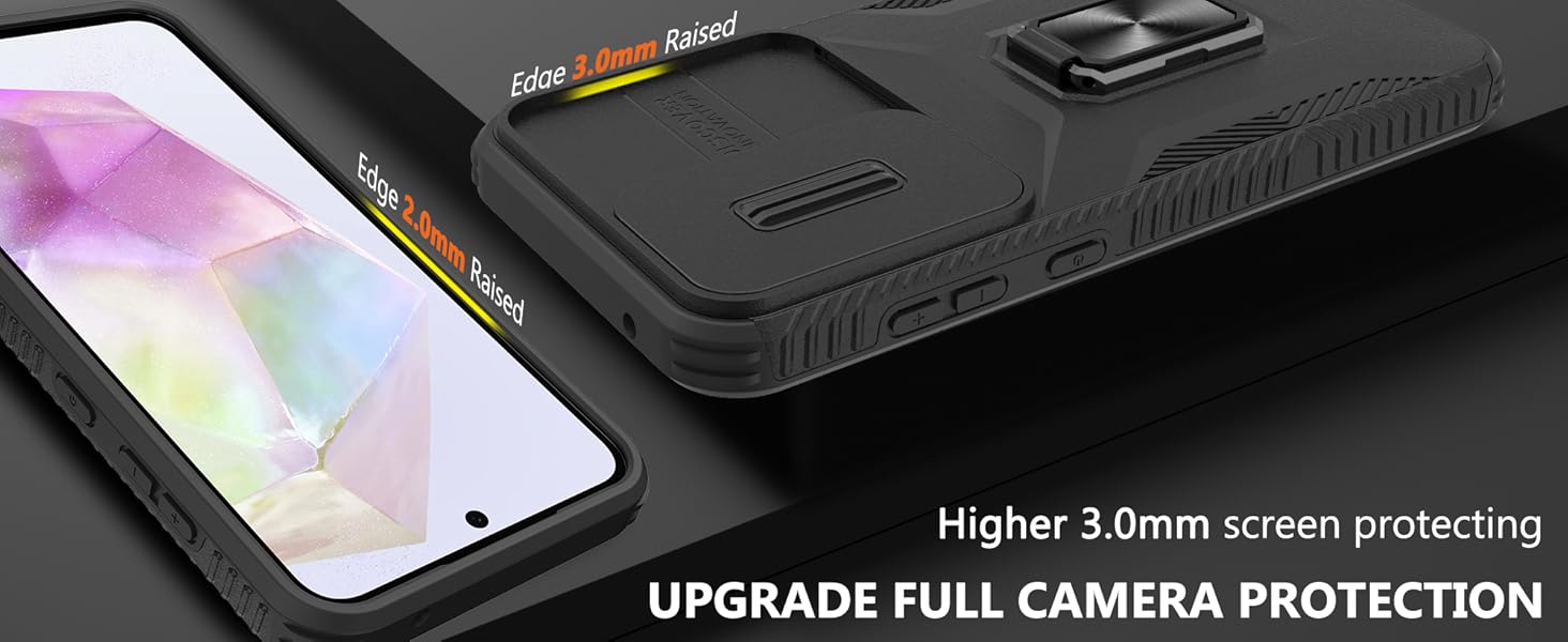 Amazon.com: Samsung Galaxy A35 5G Case Black Phone Cases A35 Case | with Slide Camera Cover ...