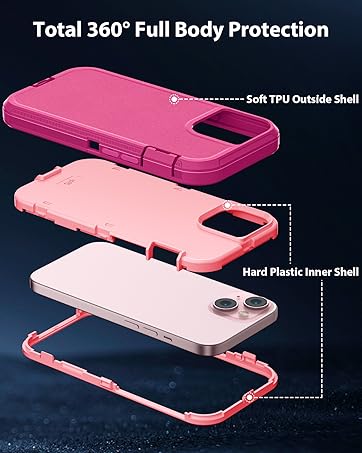 Amazon.com: Jelanry Compatible with iPhone 15 Pro Max Case Heavy Duty Protective Rugged Phone ...