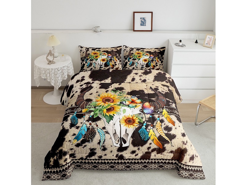 Amazon.com: Erosebridal Cowhide Comforter Set Western Bedding Sets Full,Black and White Highland ...