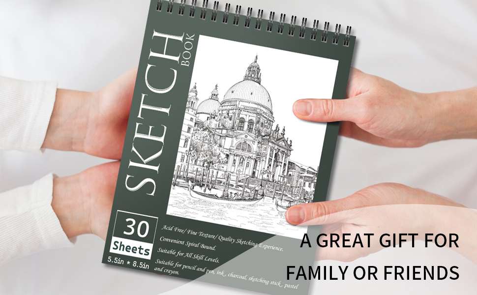 OSIMIG 10 Pack A5 Sketch Books Bulk,100gsm Thick Paper Spiral Bound Sketchbook Hardback Sketch ...