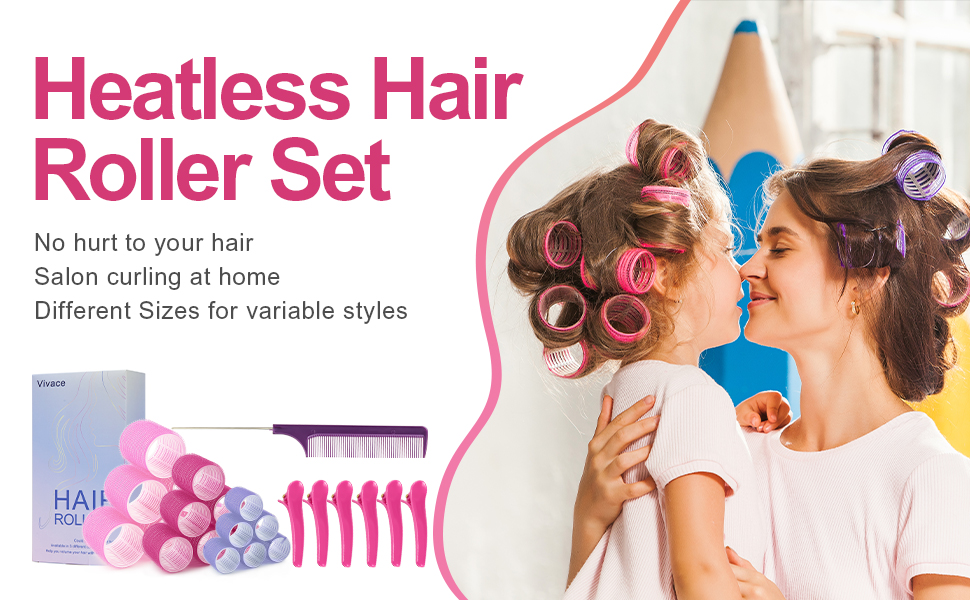 Amazon.com : 31PCS Heatless Hair Rollers Set, Self Grip Curlers for Long, Medium & Short Hair, 3 ...