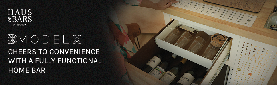 SpeedX Home Bars - Model X Home Texture Bar Cabinet with Built in 30L Thermoelectric Fridge ...