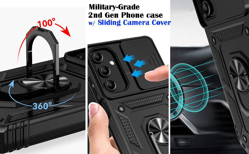 Amazon.com: for Samsung Galaxy A25 5G Case with Slide Camera Cover HD Screen Protector [Military ...