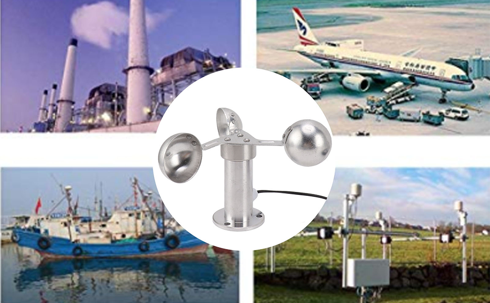 Amazon.com : 3 Cups Wind Speed Sensor Anemometer with 8M Cables ...