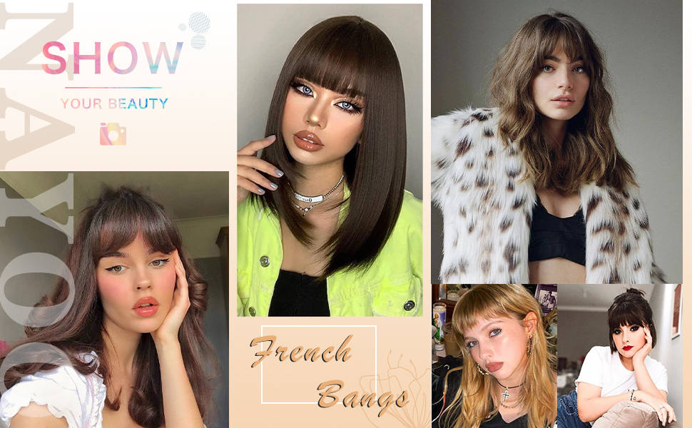 Amazon.com : NAYOO Hair Clip in Bangs - 100% Real Human Hair Extensions for Women - Wispy, Air ...