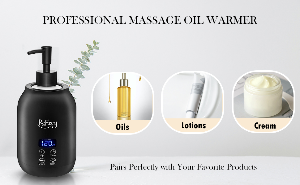 Amazon.com : Massage Oil Warmer Bottle Professional Electric Lotion Digital Heater for SPA ...