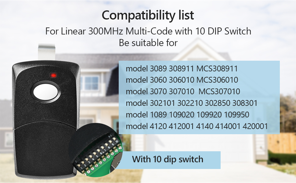 3089 Garage Door Remote Replacement for Linear 3089 Multicode Gate ...