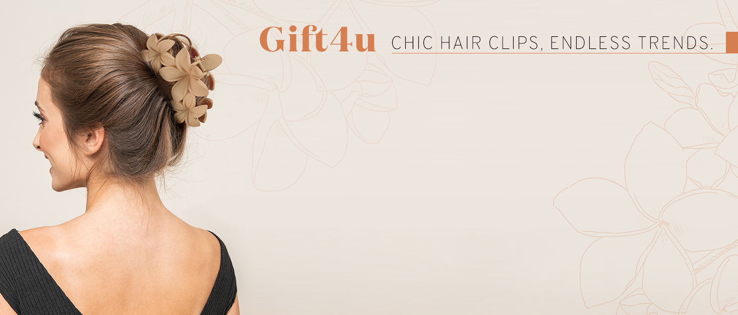 Amazon.com: Gift4u Hawaiian Flower Hair Clips for Women, 6 Pack No-Slip Preppy Flower Claw Clips ...