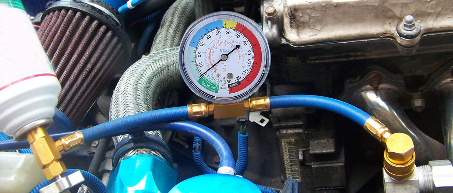 SURIEEN R134A R12 R22 Recharge Hose Kit with Gauge, 51'' AC Refrigerant Charging Hose Kit with ...